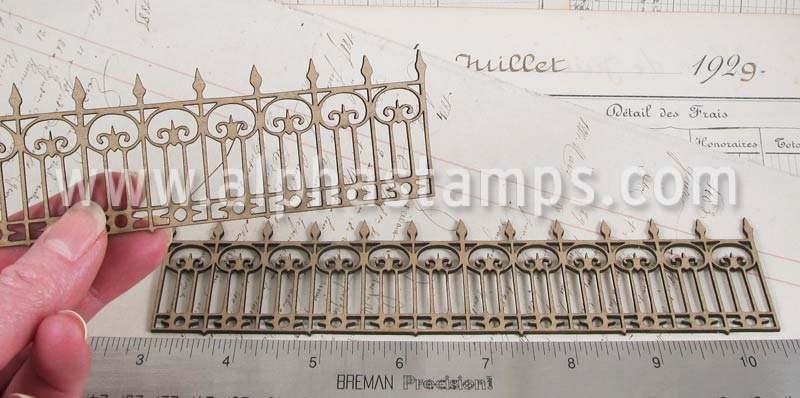 1.75 Inch Tall Wrought Iron Fence | Alpha Stamps