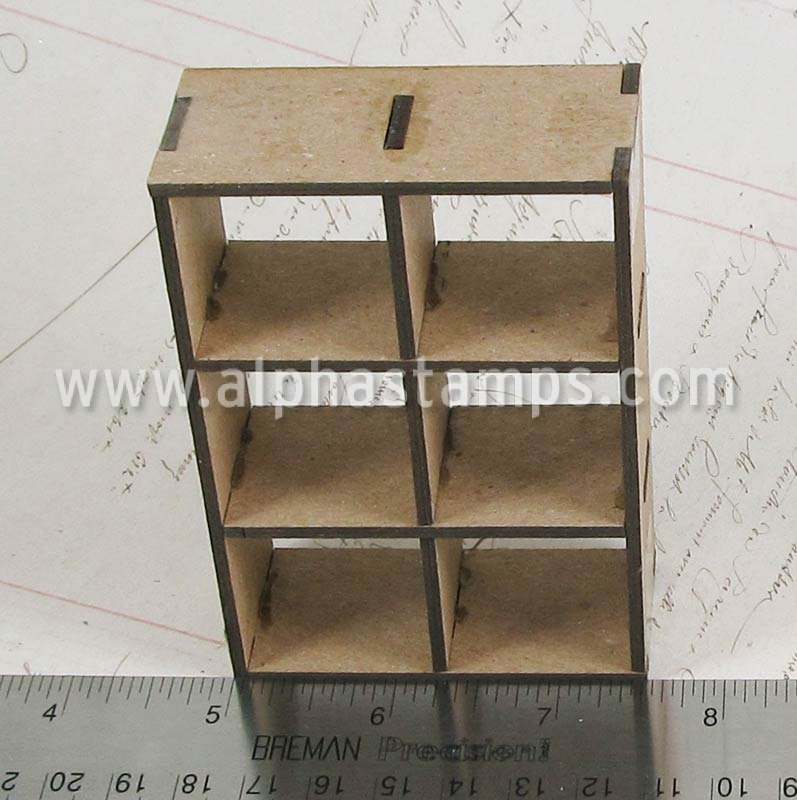6 Cubbies Rectangular - Open Back | Alpha Stamps