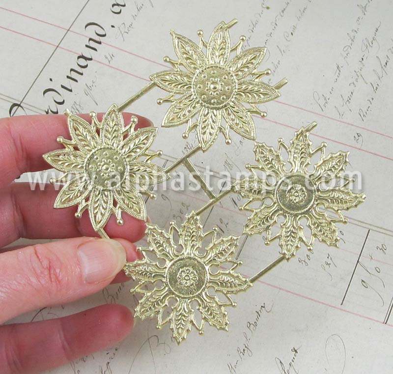 Fancy Gold Dresden Rosettes* | Alpha Stamps