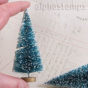 Green Sisal Tree with Snow - 4 Inch | Alpha Stamps