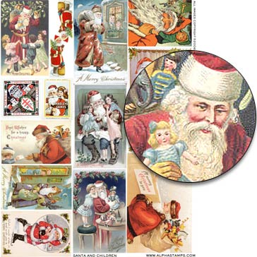 Santa and Children Collage Sheet | Alpha Stamps