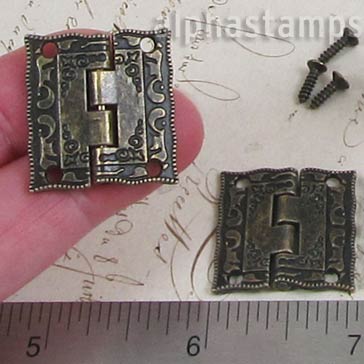 1 Inch Fancy Metal Box Hinge | Alpha Stamps