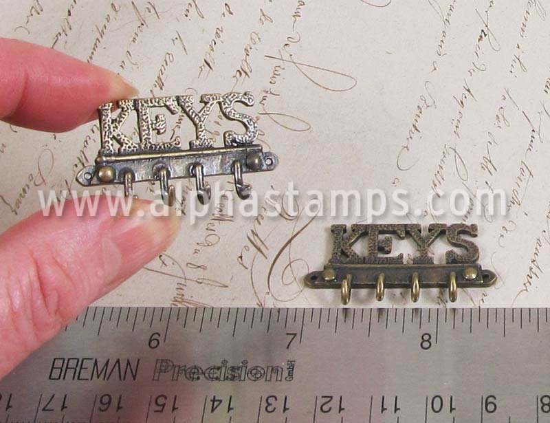 Antique Brass Key Hooks * | Alpha Stamps