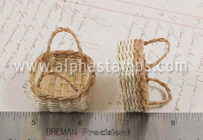 Rectangular Wicker Basket with 2 Handles | Alpha Stamps