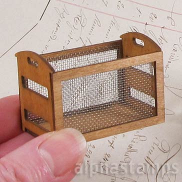 Wooden Storage Crate with Metal Screen Sides | Alpha Stamps