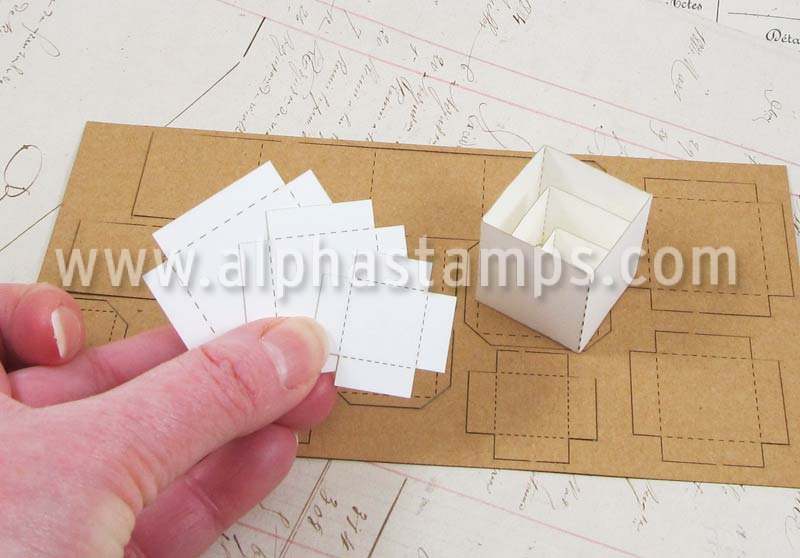 Set of 3 Stacking Cube Boxes with Lids | Alpha Stamps