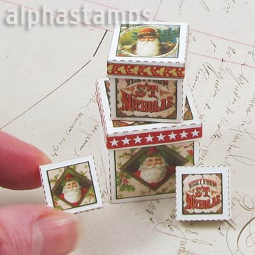 Set of 3 Stacking Cube Boxes with Lids | Alpha Stamps