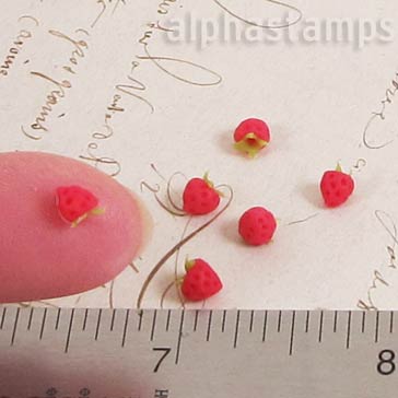 Tiny Polymer Clay Strawberries - Set of 2* | Alpha Stamps