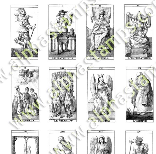 1:12 Tarot Cards Mini Sheet | Alpha Stamps