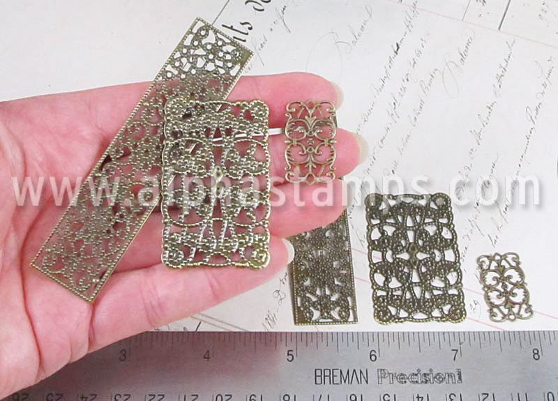 Rectangular Bronze Filigree - Large* | Alpha Stamps