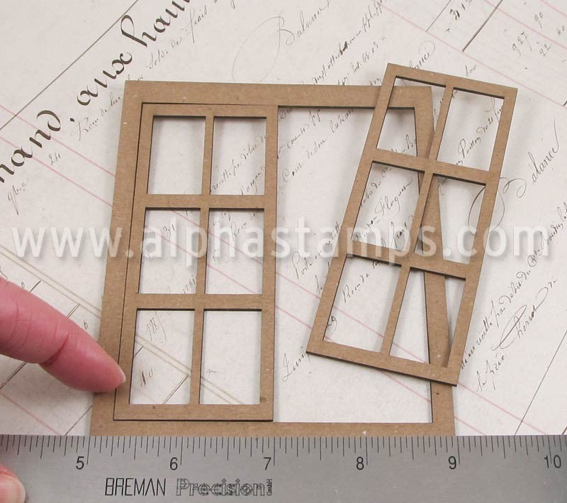 5 Inch Tall Double Windowpane Windows | Alpha Stamps