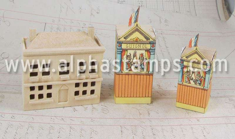 Tiny Paper Theatre Blocks Collage Sheet | Alpha Stamps