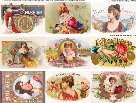 Cigar Box Label ATCs Collage Sheet | Alpha Stamps