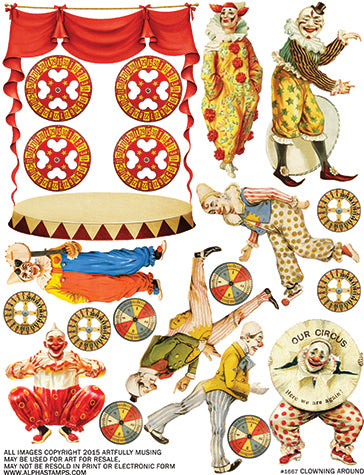 Clowning Around Collage Sheet | Alpha Stamps