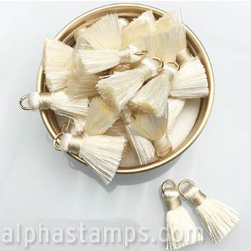20mm Silky Cream Tassels* | Alpha Stamps