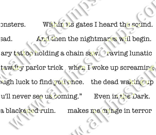 Creepy Words Collage Sheet | Alpha Stamps