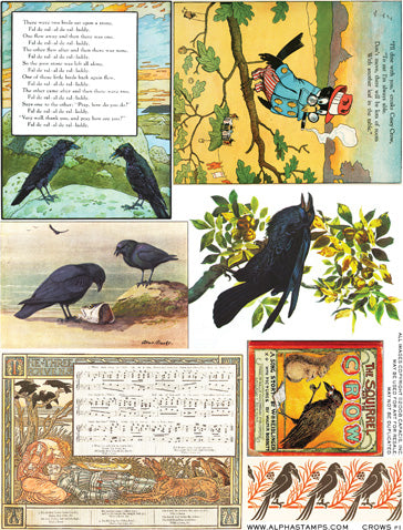 Crows #1 Collage Sheet | Alpha Stamps