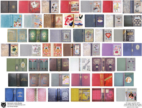 Domestic Little Books Collage Sheet | Alpha Stamps