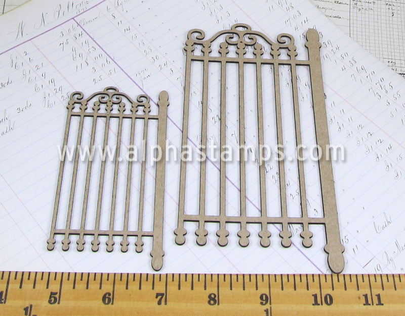 2 Sets of Chipboard Gates | Alpha Stamps