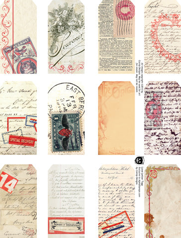 Love Letter Tags Collage Sheet | Alpha Stamps