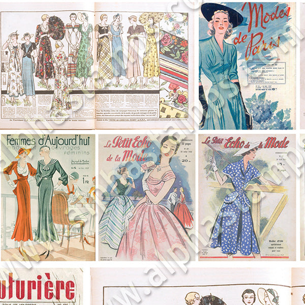 Mini French Fashion Magazines Collage Sheet | Alpha Stamps