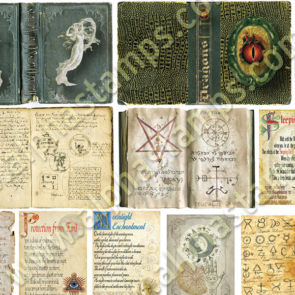Mini Witchy Library Collage Sheet | Alpha Stamps