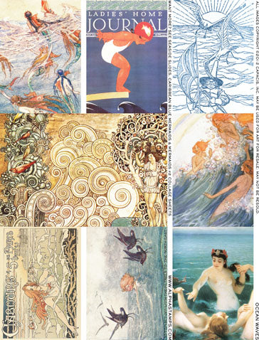 Ocean Waves Collage Sheet | Alpha Stamps