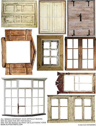 Old Windows Collage Sheet | Alpha Stamps