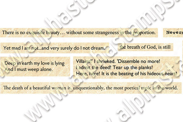 Poe's Words Collage Sheet | Alpha Stamps