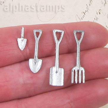 Quarter Scale Metal Garden Tools | Alpha Stamps