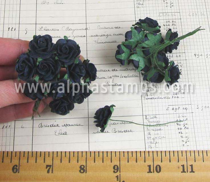 Black Mini Paper Blooms * | Alpha Stamps