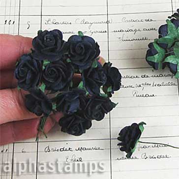 Black Mini Paper Blooms * | Alpha Stamps