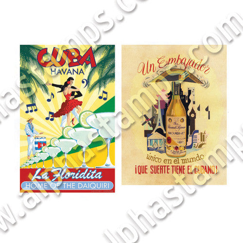 Rum Bottles, Labels & Posters Collage Sheet | Alpha Stamps