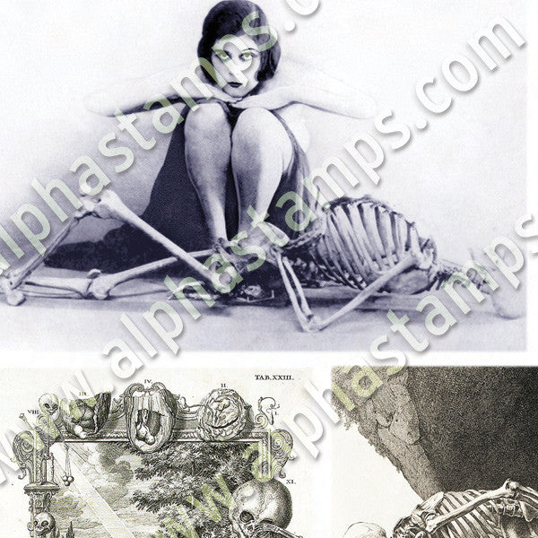 Skull & Bones Collage Sheet | Alpha Stamps