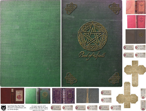 Spell Book Box Covers Collage Sheet | Alpha Stamps