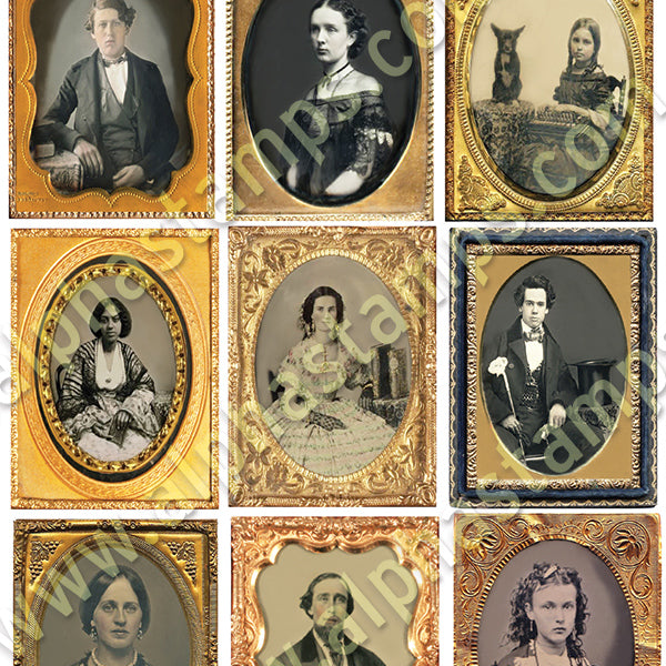 Tintype Photos Collage Sheet | Alpha Stamps