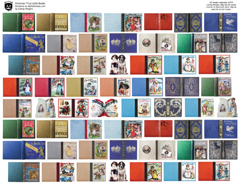 Victorian Tiny Little Books Collage Sheet | Alpha Stamps