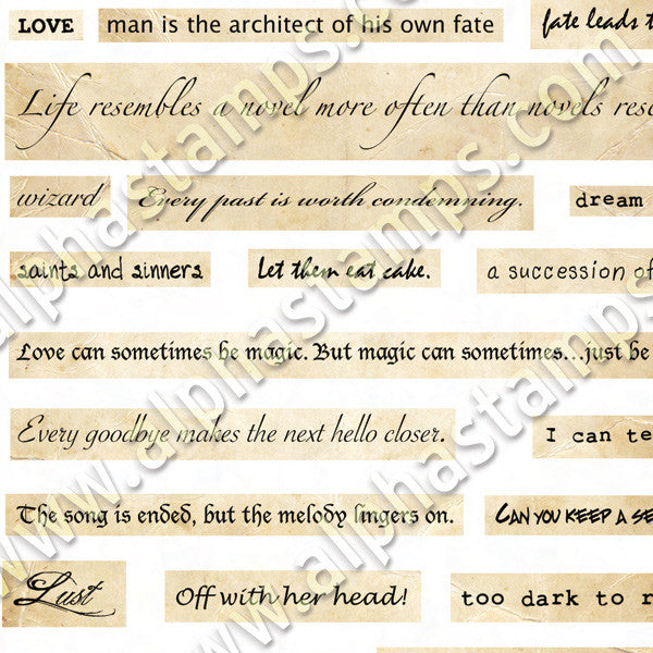 Words Collage Sheet | Alpha Stamps