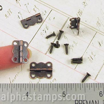 16x13mm Antique Copper Butterfly Hinges | Alpha Stamps
