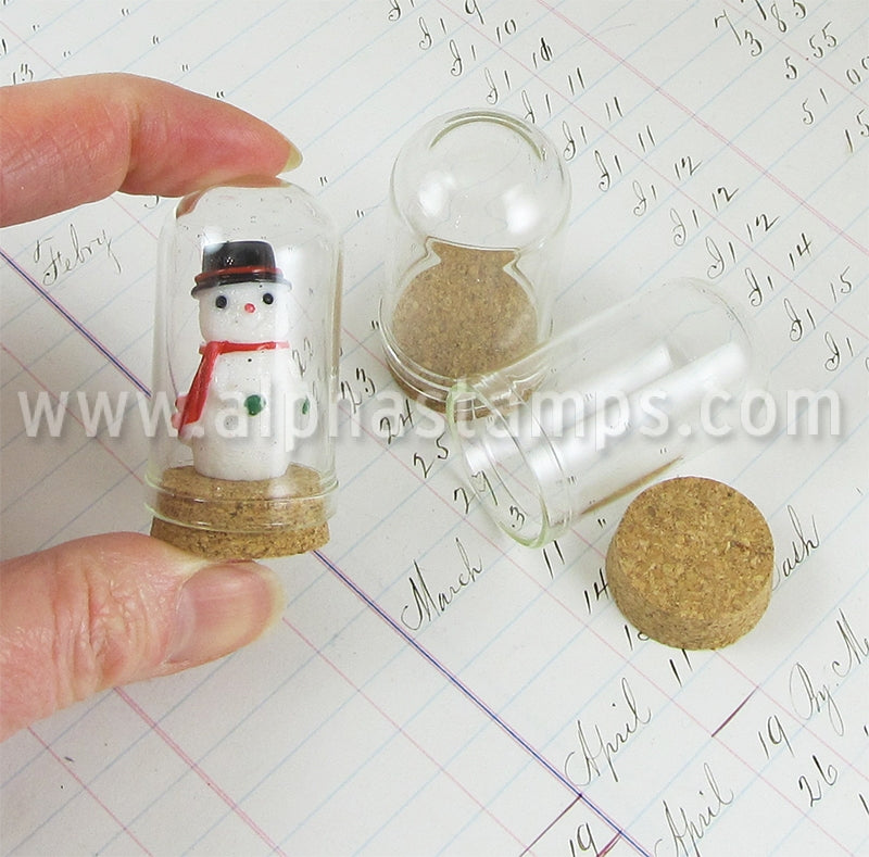 Tall Glass Cloche with Cork Base | Alpha Stamps