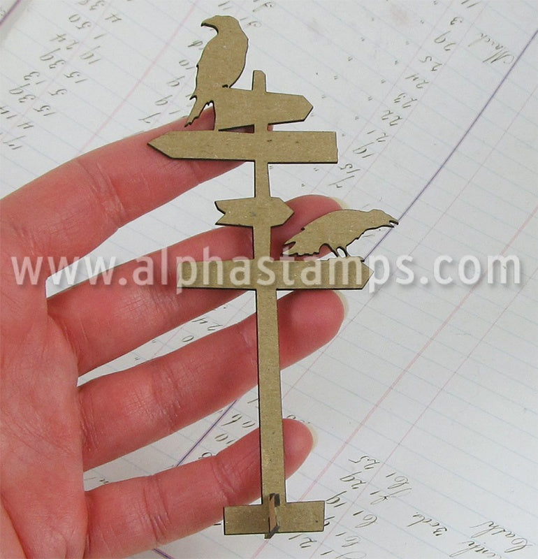 Mini Creepy Signpost | Alpha Stamps