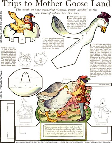 Goosey, Goosey Gander Paper Toy Collage Sheet | Alpha Stamps