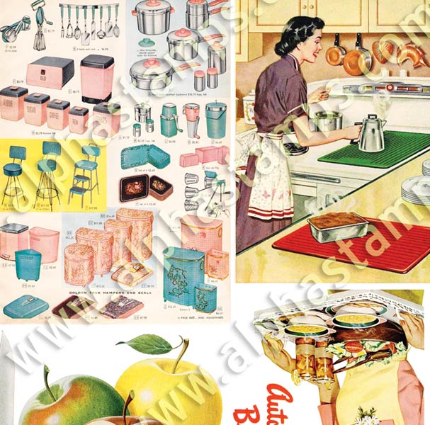 In the Kitchen Collage Sheet | Alpha Stamps