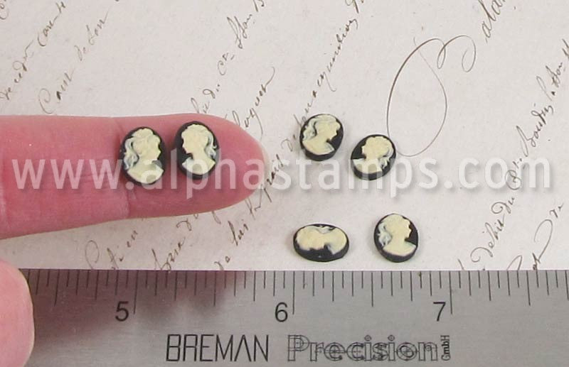 Miniature Black Cameos* | Alpha Stamps