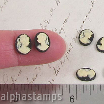 Miniature Black Cameos* | Alpha Stamps