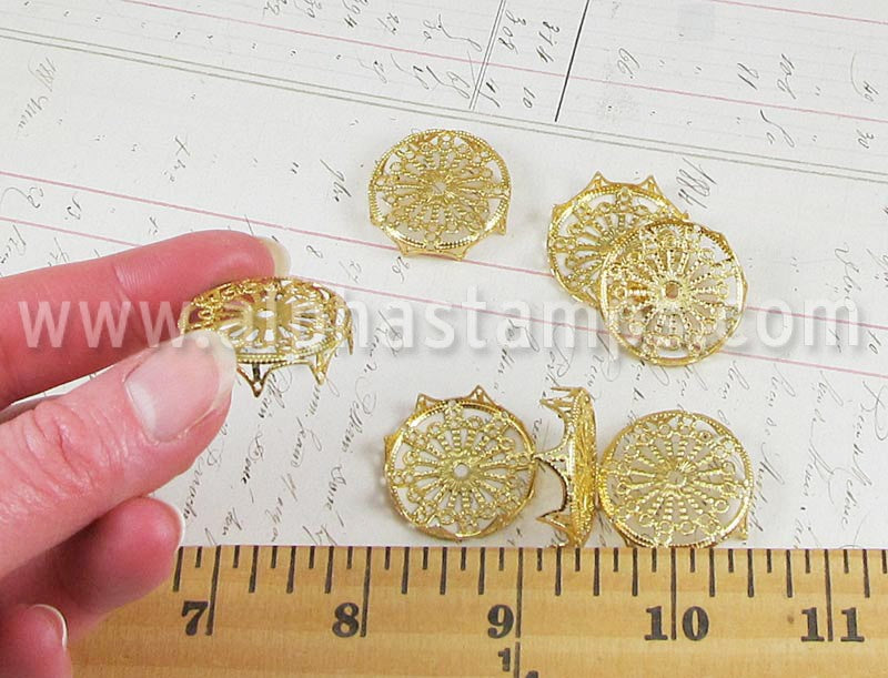 1 Inch Fancy Gold Filigree Base* | Alpha Stamps