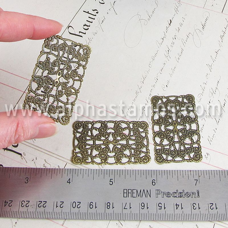 Rectangular Bronze Filigree - Medium * | Alpha Stamps