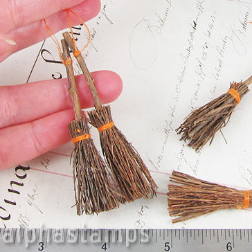 Miniature Rustic Brooms | Alpha Stamps