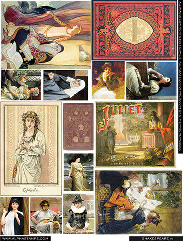 Shakespeare #1 Collage Sheet | Alpha Stamps