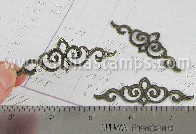 Wide Bronze Swirly Header | Alpha Stamps